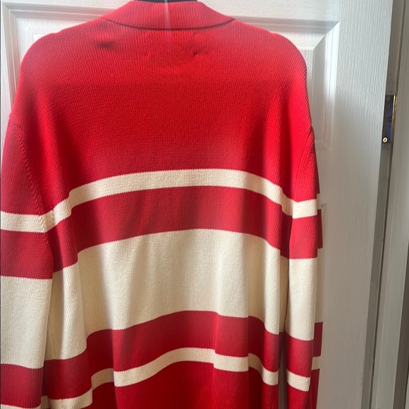 Gucci | Sweaters | Gucci Red And Cream Striped Cardigan | Poshmark
